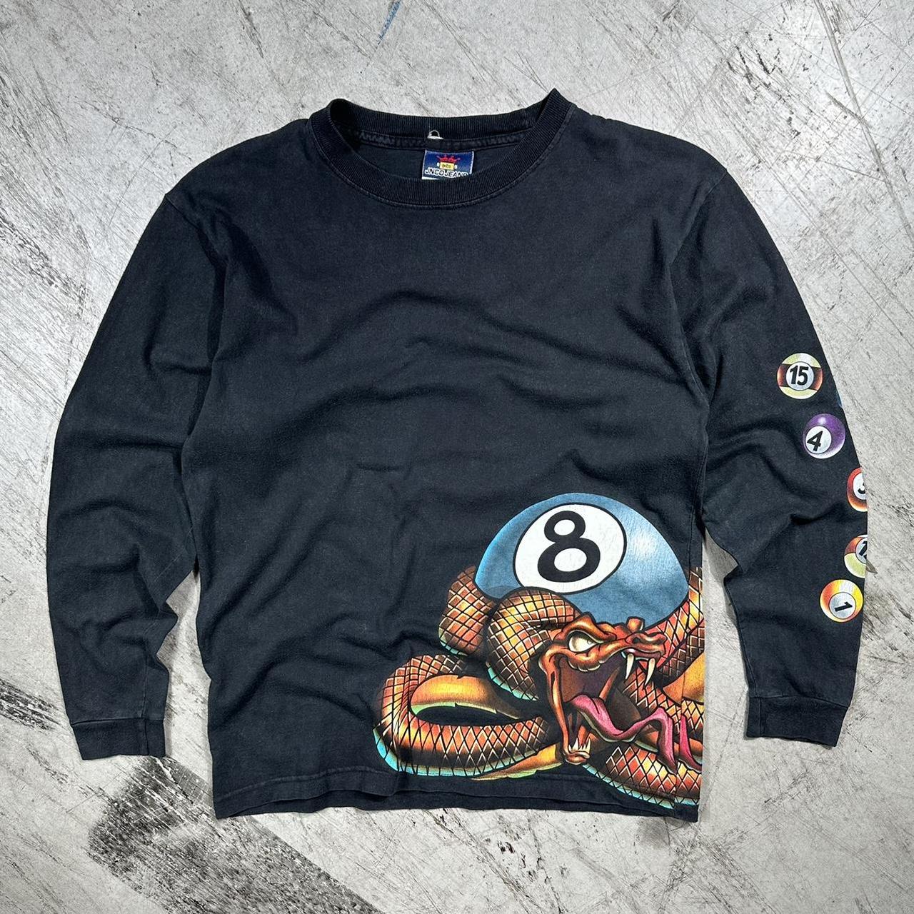 Vintage Y2K JNCO 8 ball + snake longsleeve shirt No... - Depop