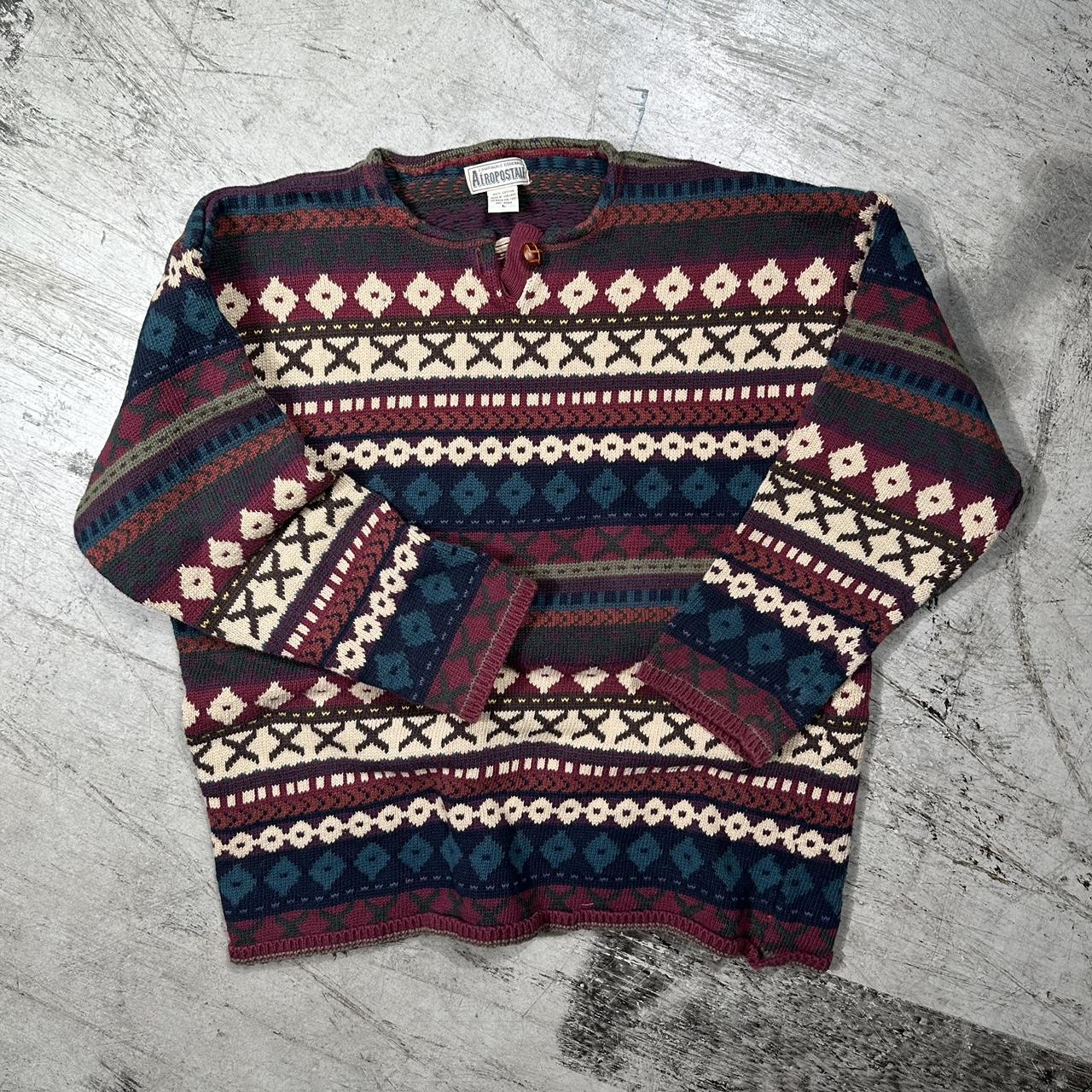 Vintage Aeropostale aztec style grunge sweater No... - Depop
