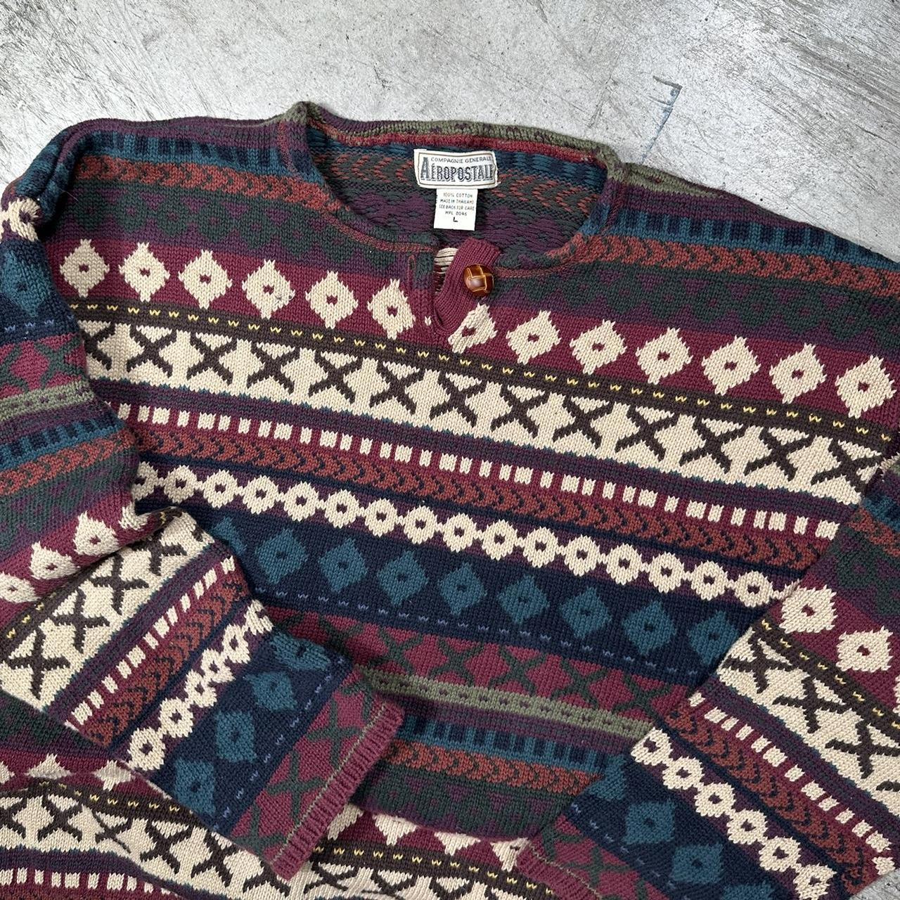 Vintage Aeropostale aztec style grunge sweater No... - Depop