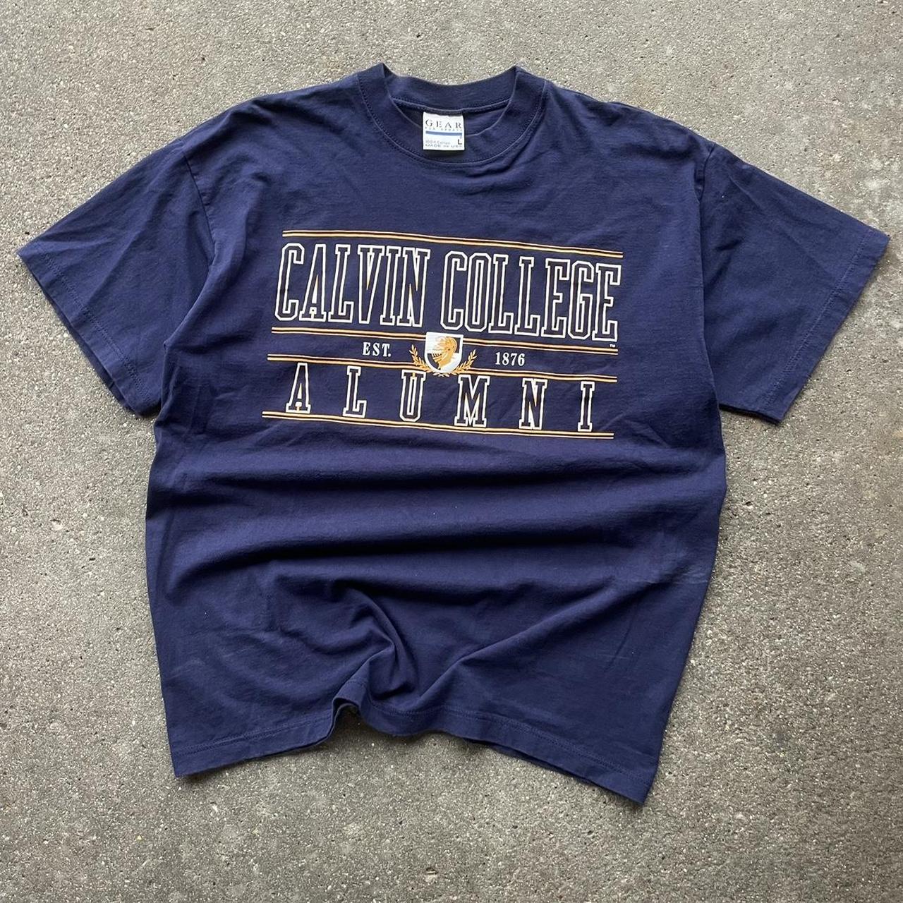 vintage 90s calvin college alumni shirt. size large... | Depop