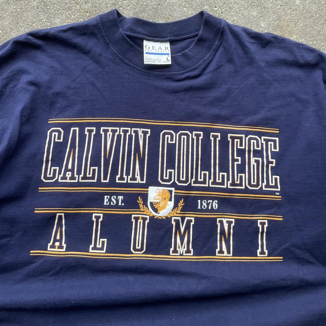 vintage 90s calvin college alumni shirt. size large... | Depop