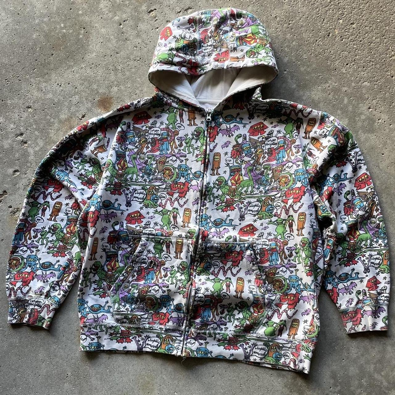 CRAZY all over print multicolor volcom art monster... - Depop