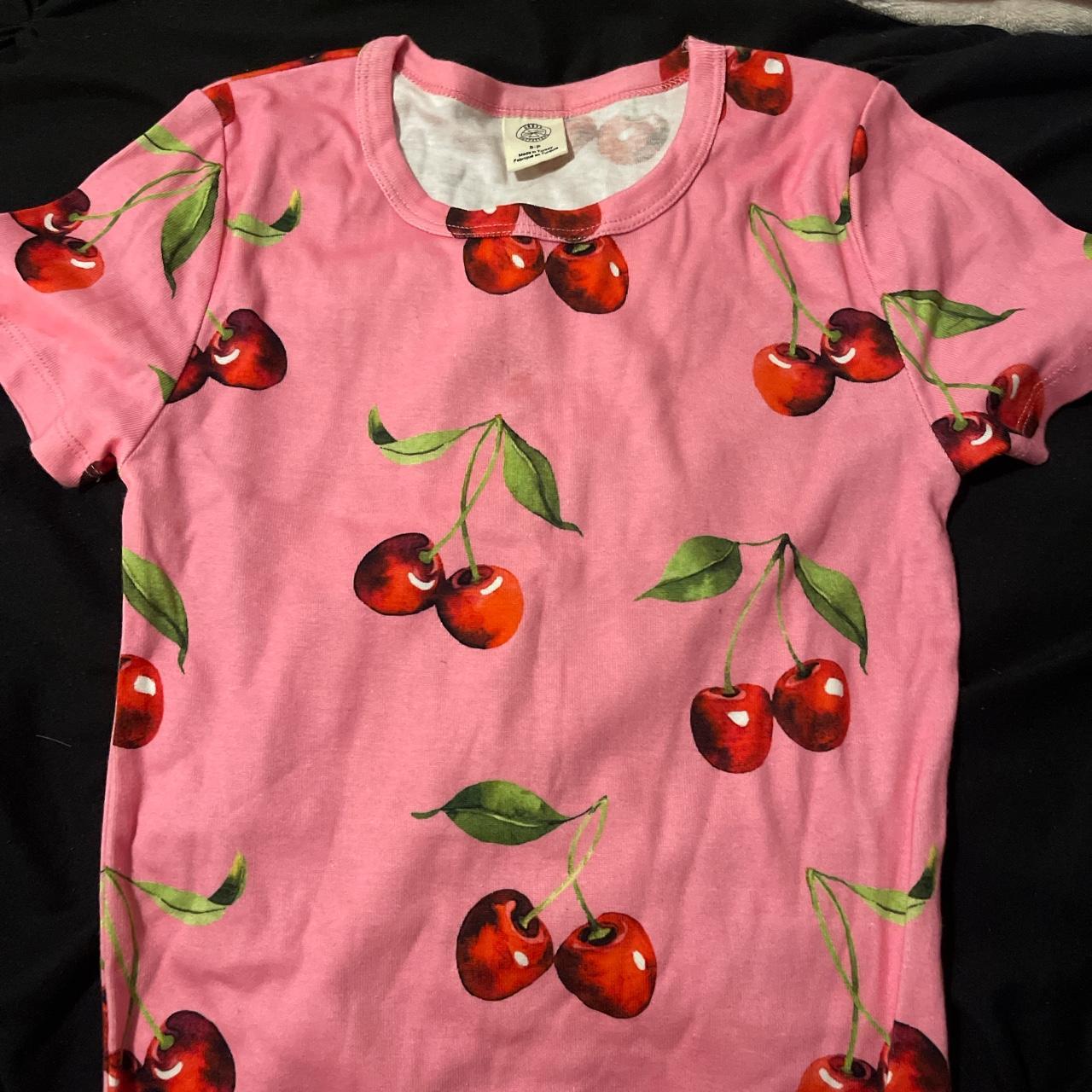 Urban outfitters pink cherry top Hardly ever worn... - Depop