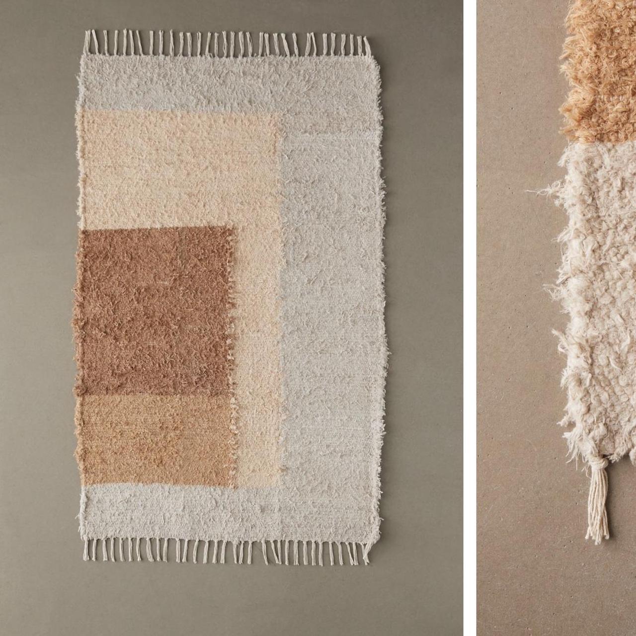 Color block woven shag rug from urban outfitters... - Depop