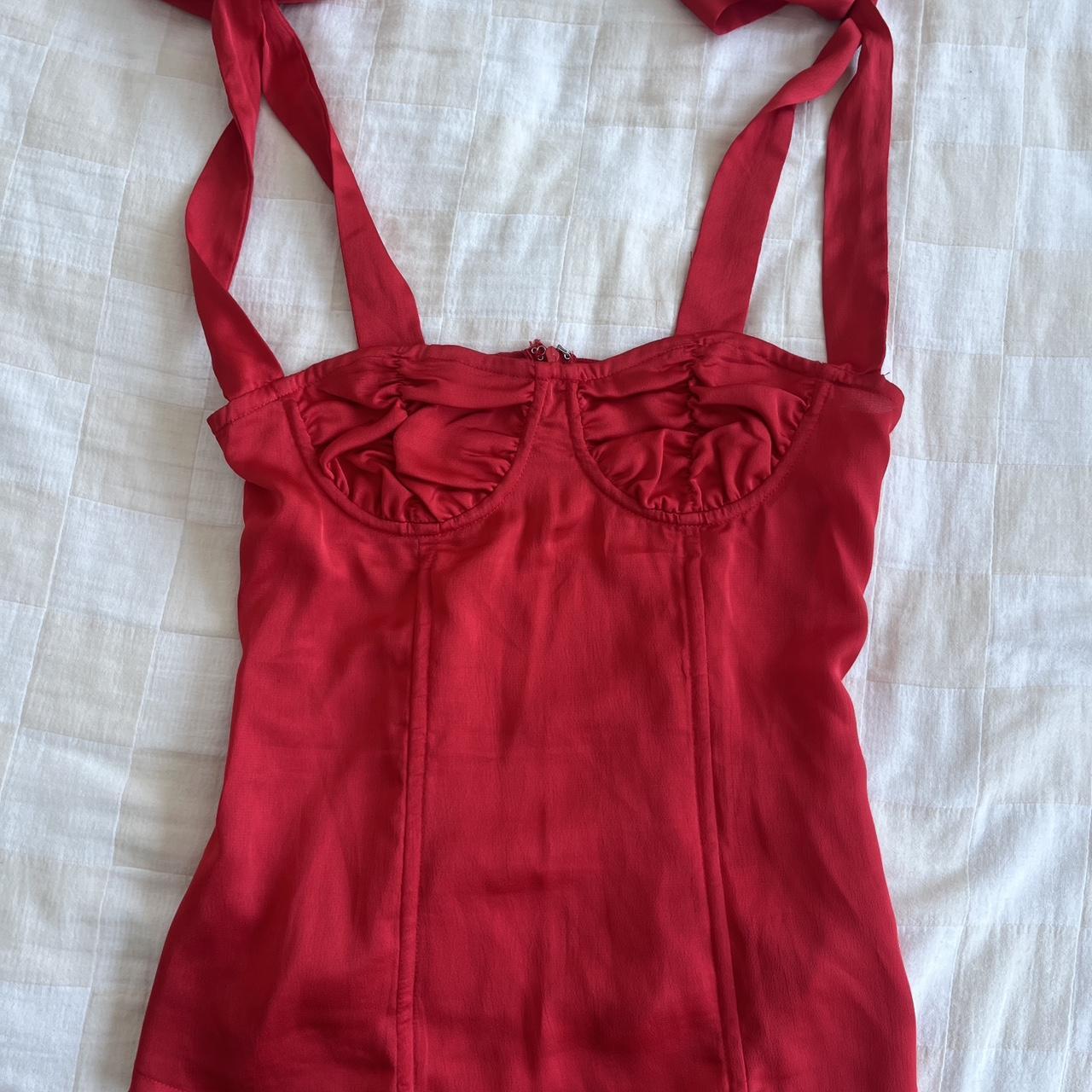 Lioness red corset top size medium #lioness... - Depop