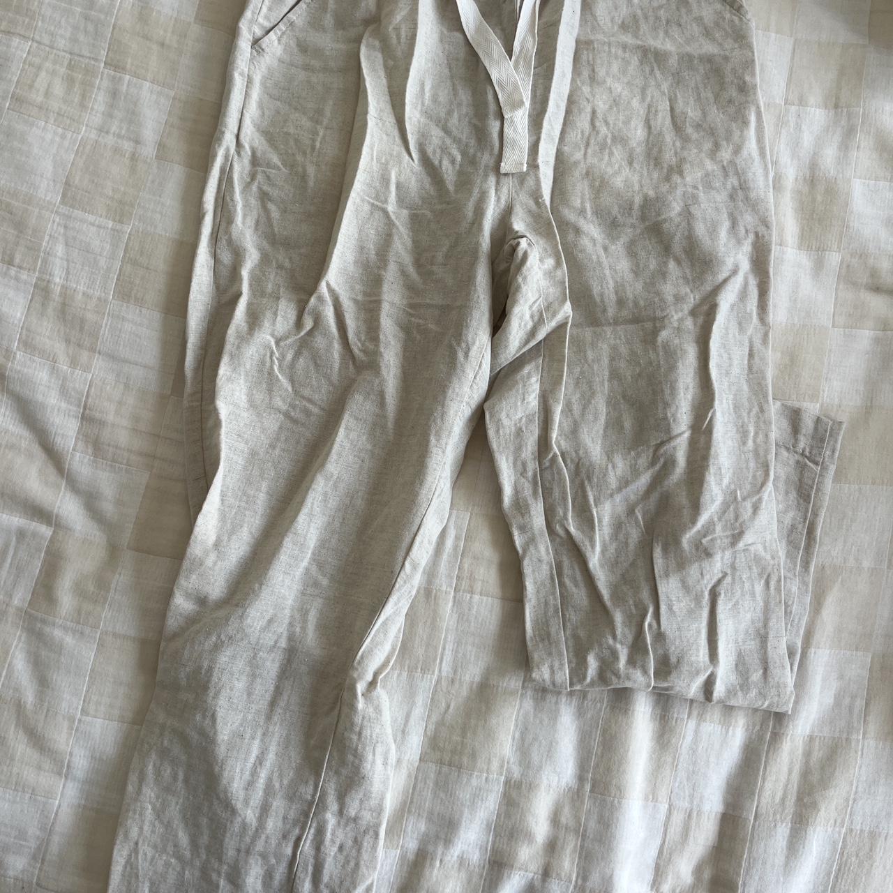 Assembly label natural linen pants never worn bought... - Depop