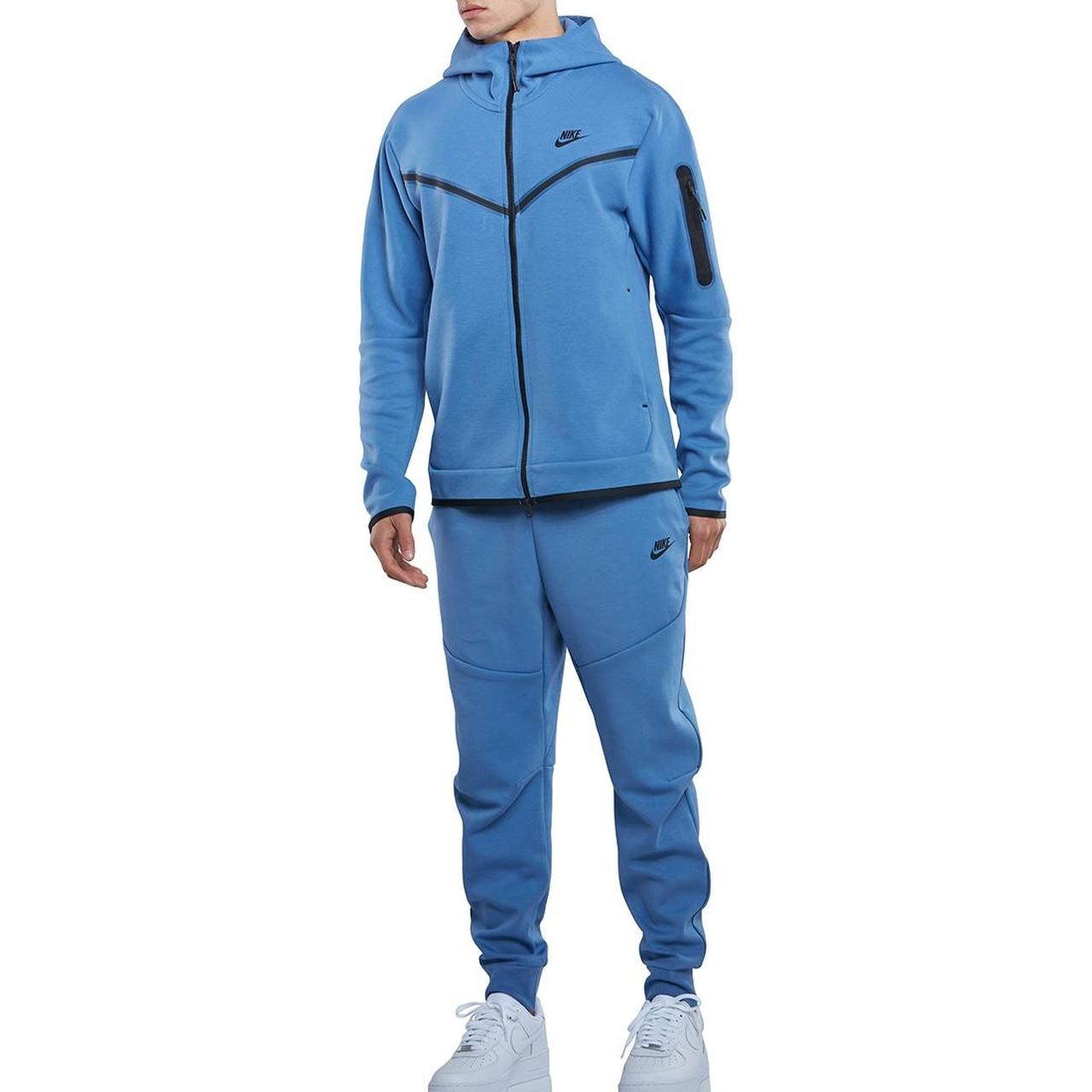 Blue Nike tech fleece Full tracksuit - size medium... - Depop