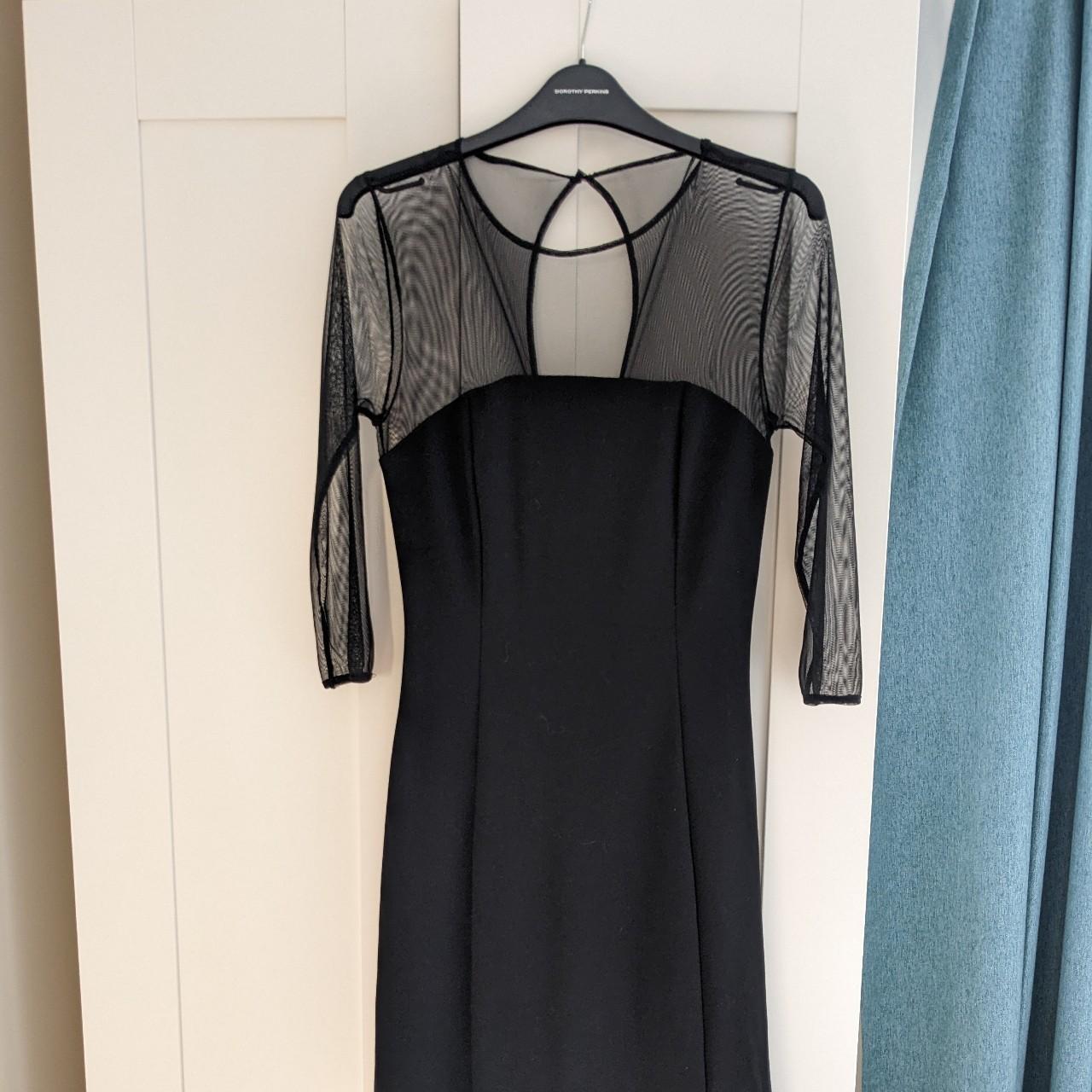 Mango black dress with mesh sleeves. Size... - Depop