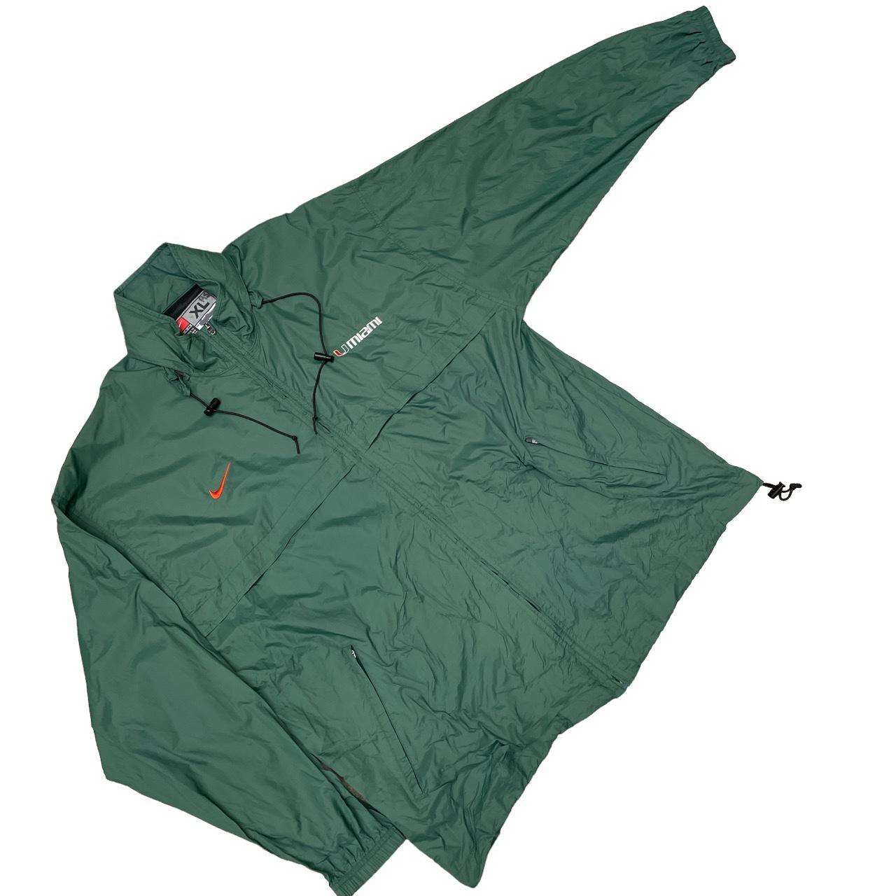 Nike vintage waterproof track jacket size xl green - Depop