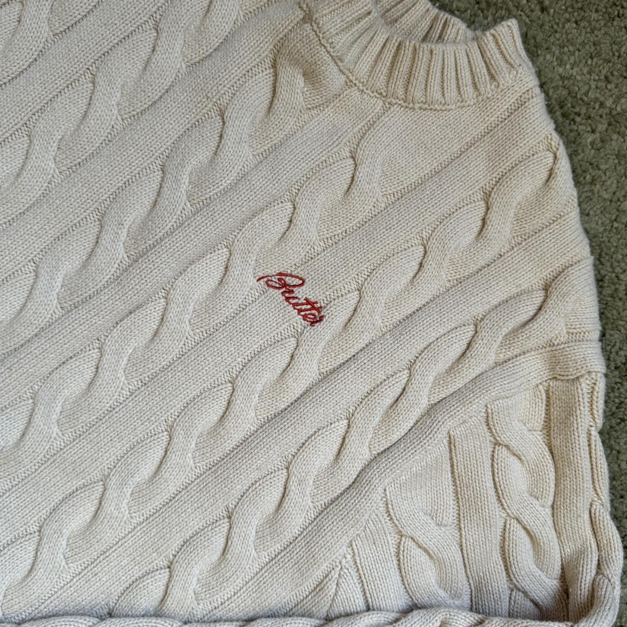 Butter Goods Cream cable knit Size Large - Depop