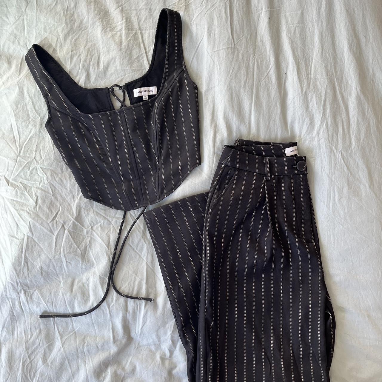 Lisa Says Gah / Another Girl pinstripe corset and... - Depop