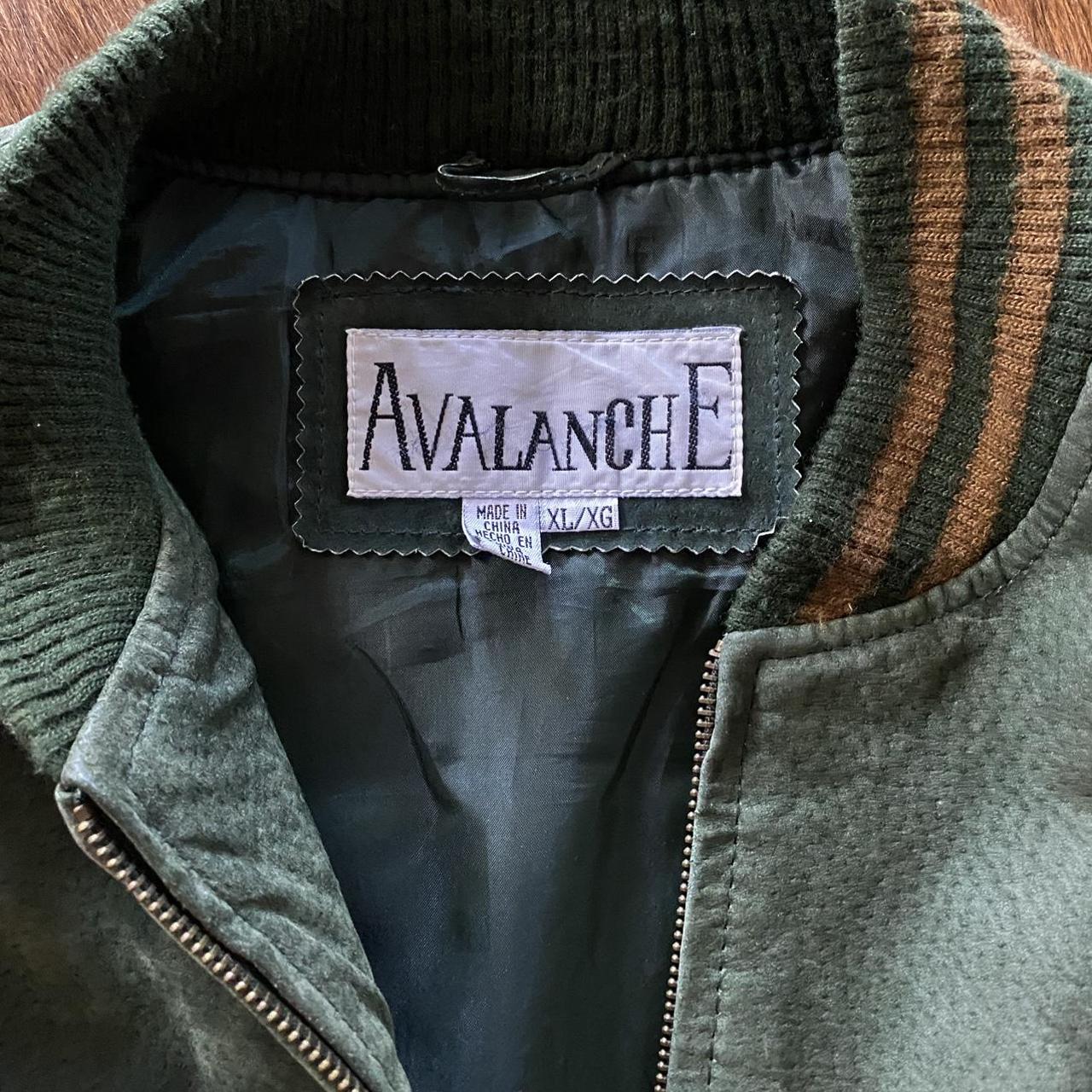 vintage 90s avalanche 100% leather suede varsity... - Depop