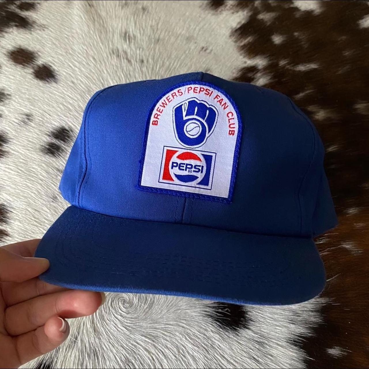 vintage 1990s ‘brewers pepsi fan club’ hat blue with... - Depop