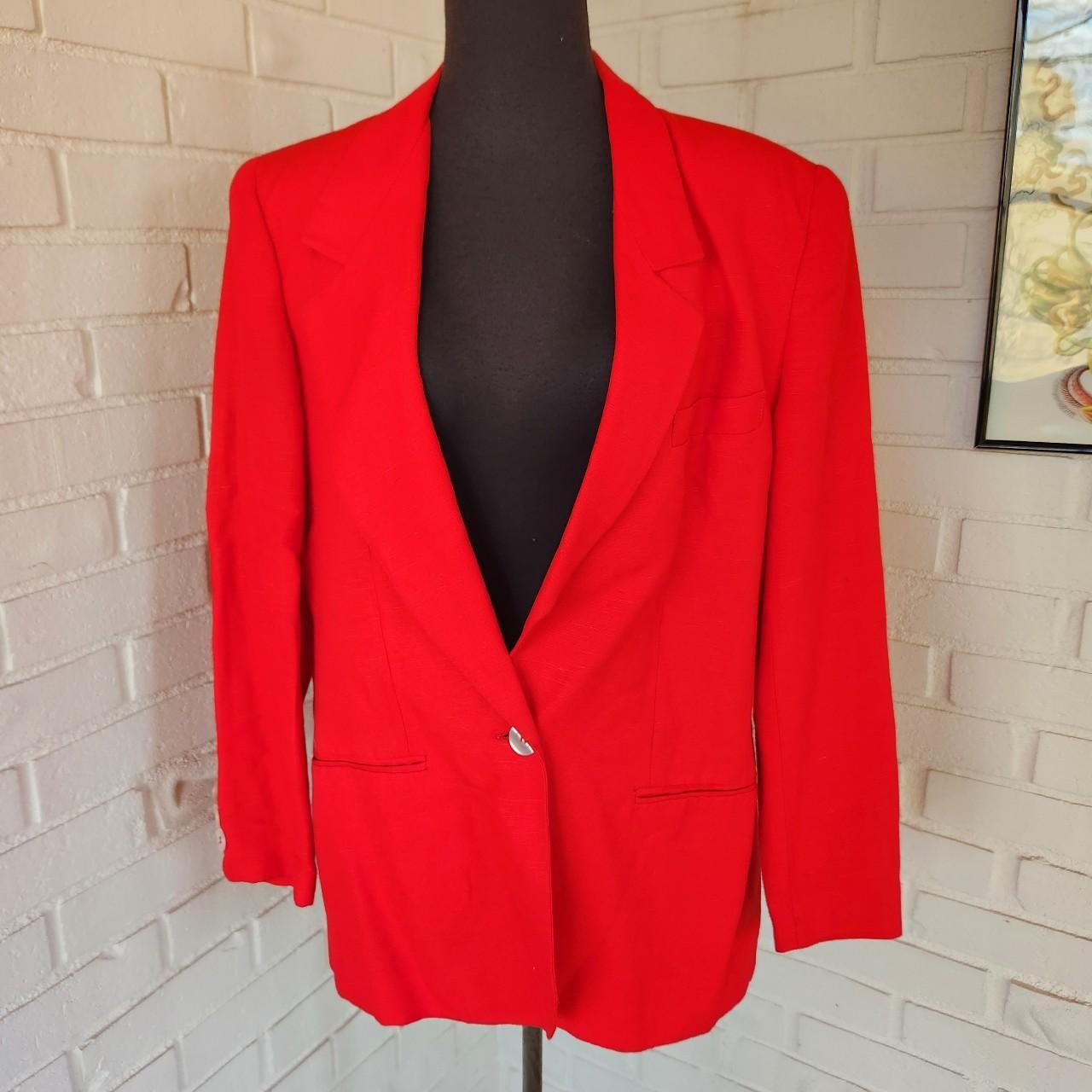 Vtg 80s designer red blazer jacket. designer brand... | Depop