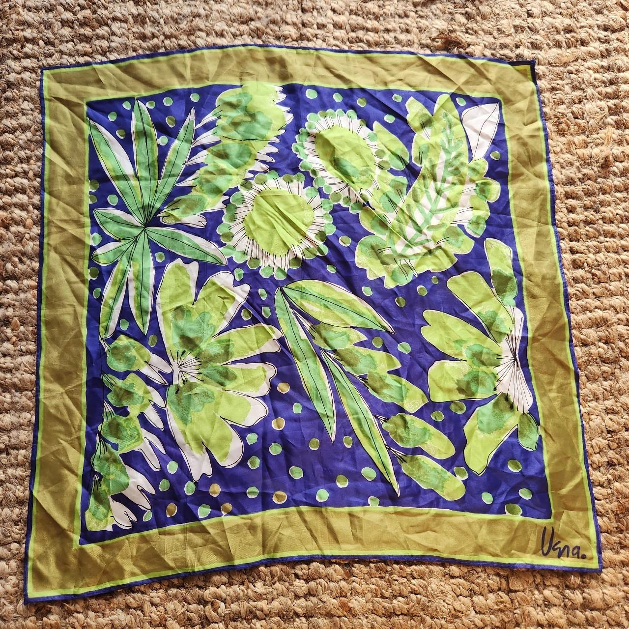 Vtg 70s green Botanical Vera Scarf ... - Depop