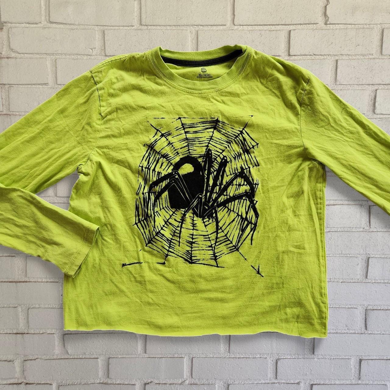 Y2K spider grunge punk emo lime green velvet spider.... | Depop