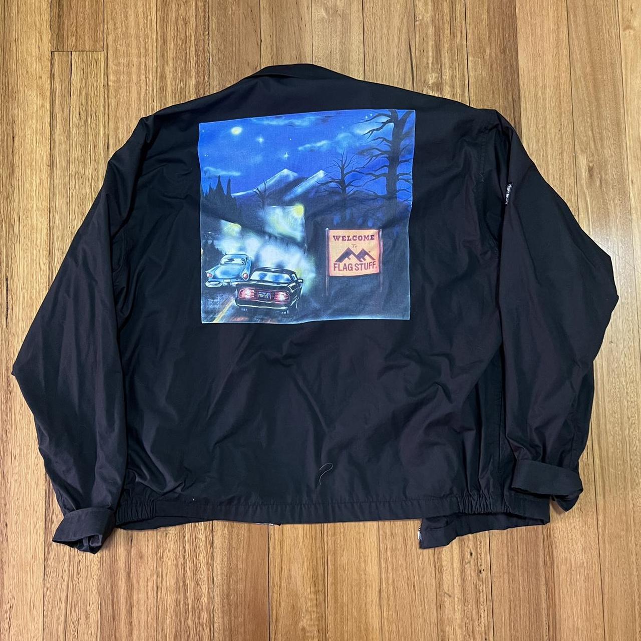 FLAGSTUFF Black zip jacket Size medium Boxy fit... - Depop