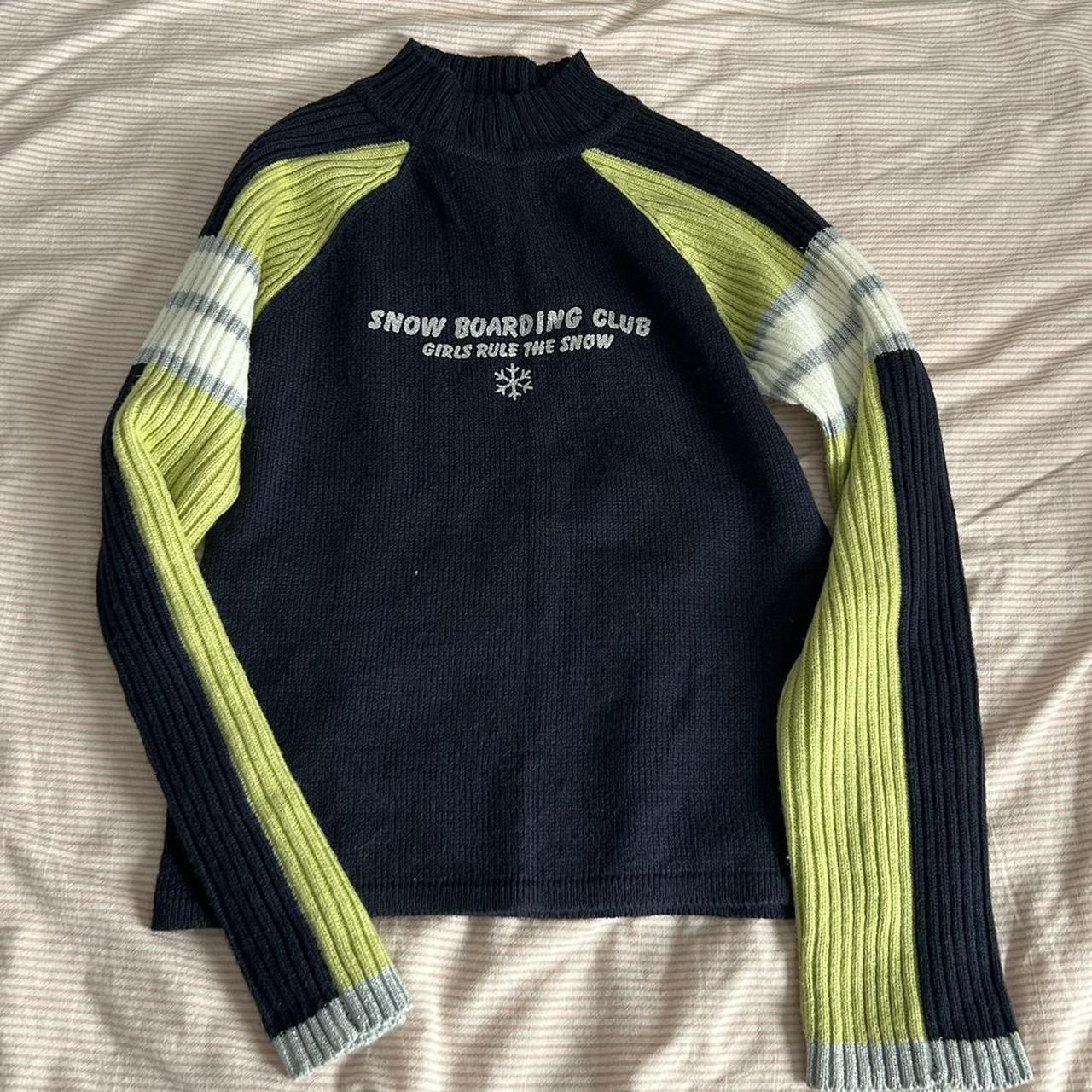 “girls rule the snow” sweater fits size xs size... - Depop