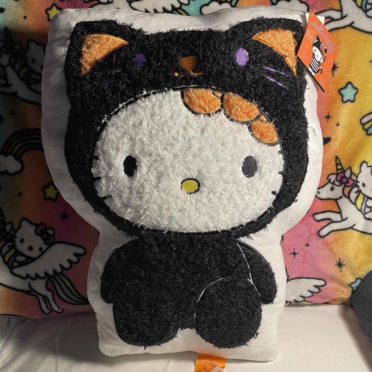 10 INCH FUZZY PLUSH HELLO KITTY HALLOWEEN PILLOW!... - Depop