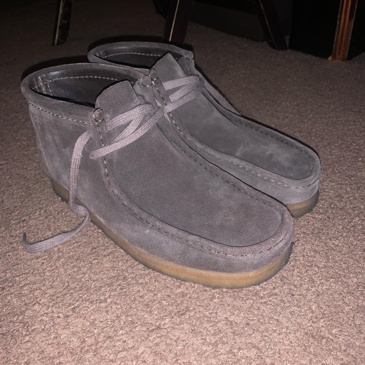 Clarks Wallabees Boot Grey/Taupe Colorway Minimal... - Depop
