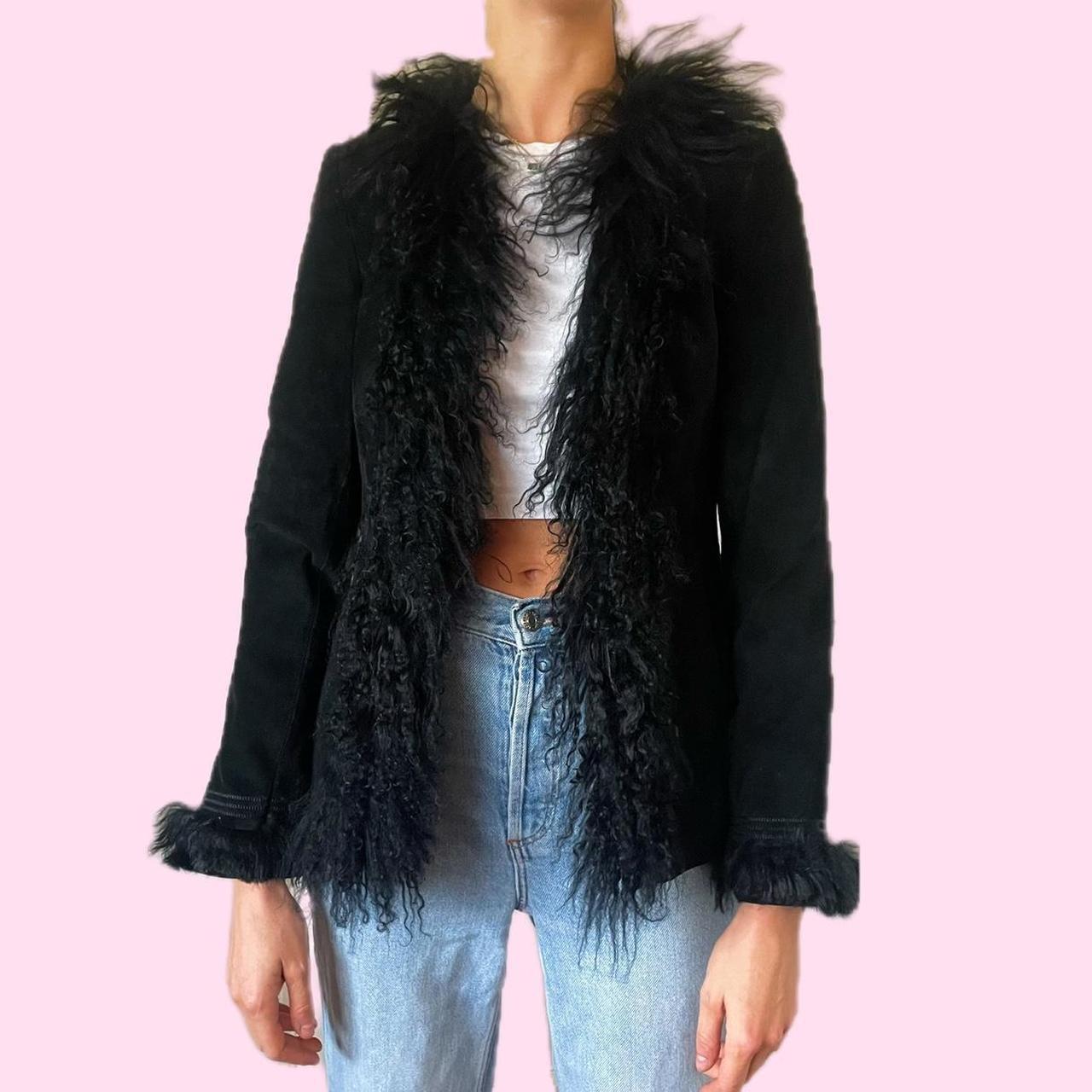 Incredible vintage penny lane black Afghan suede... | Depop