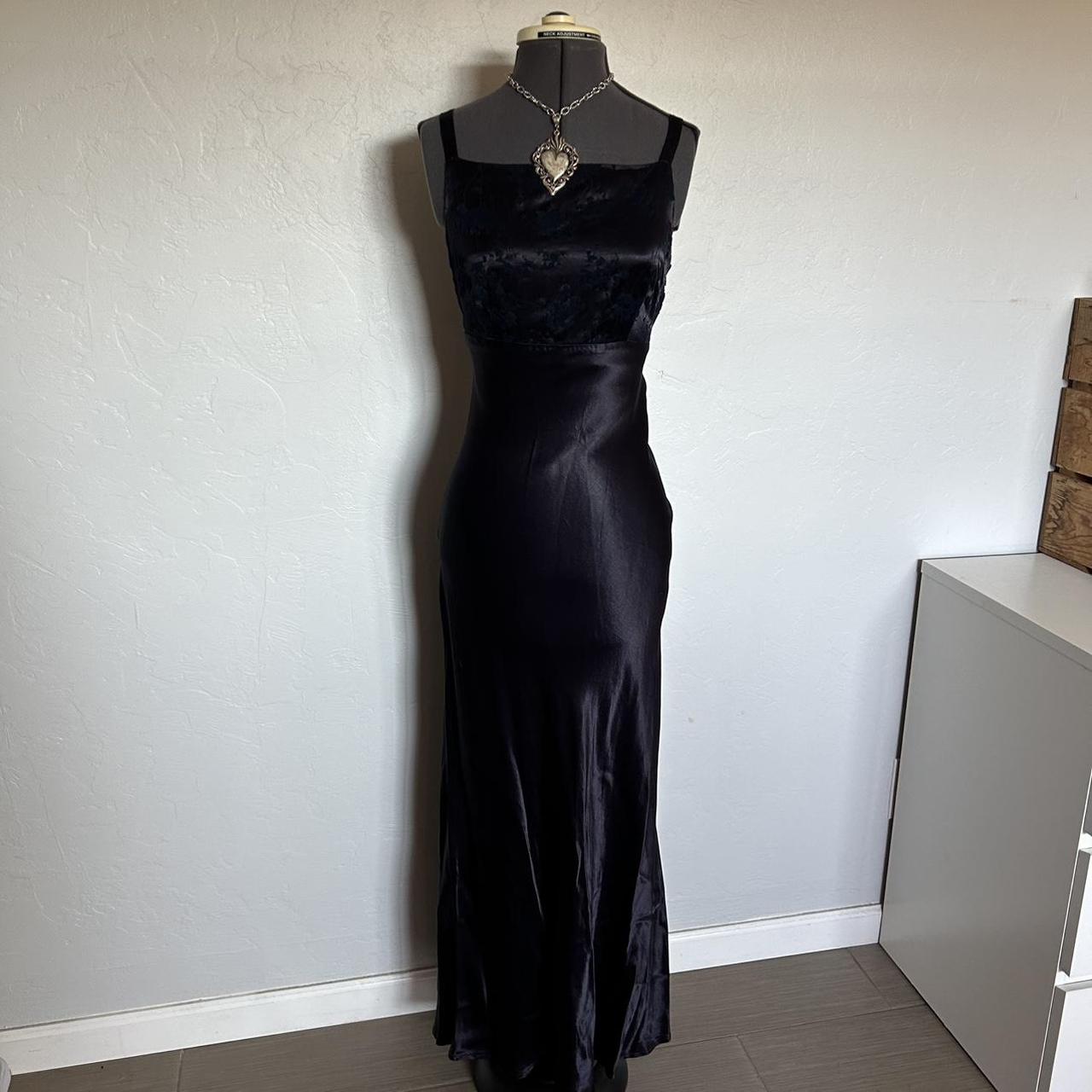 vintage rampage 00s 90s gothic prom dress dark blue... | Depop