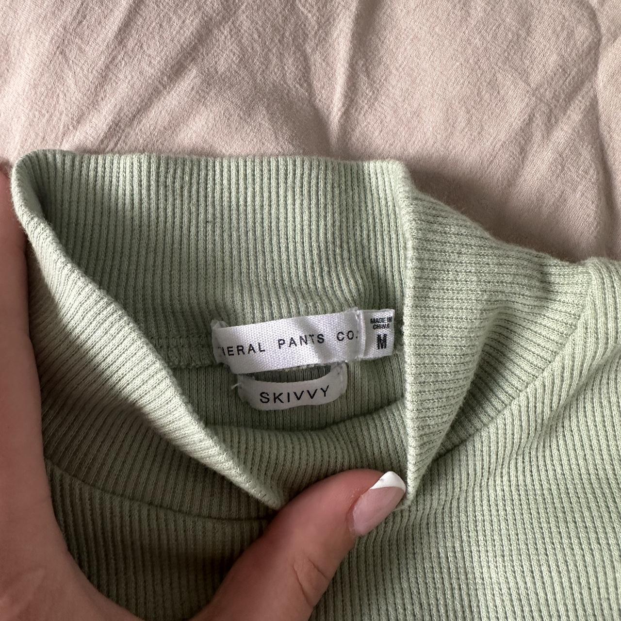 Green long sleeve skivvy Size M Ribbed material... - Depop