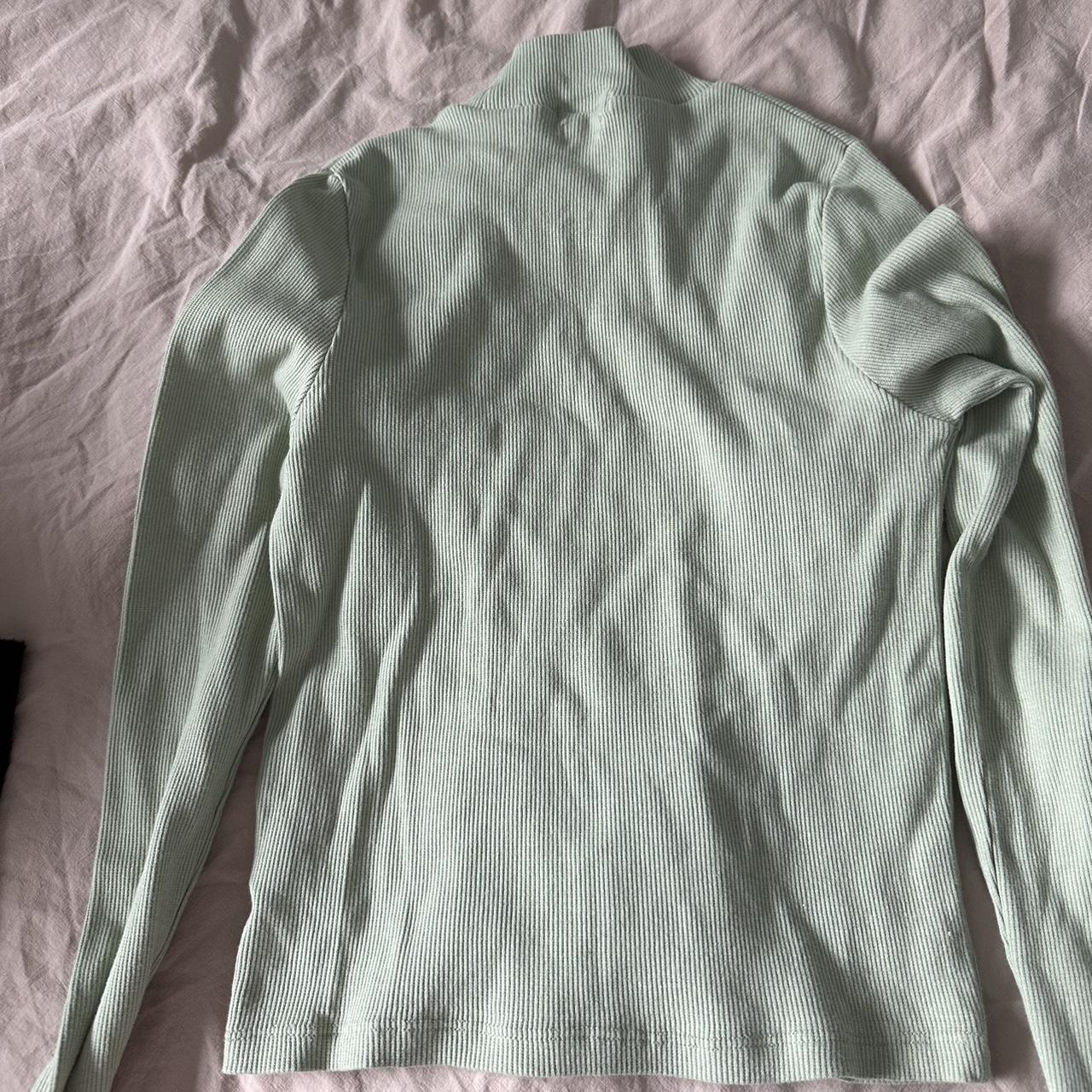 Green long sleeve skivvy Size M Ribbed material... - Depop