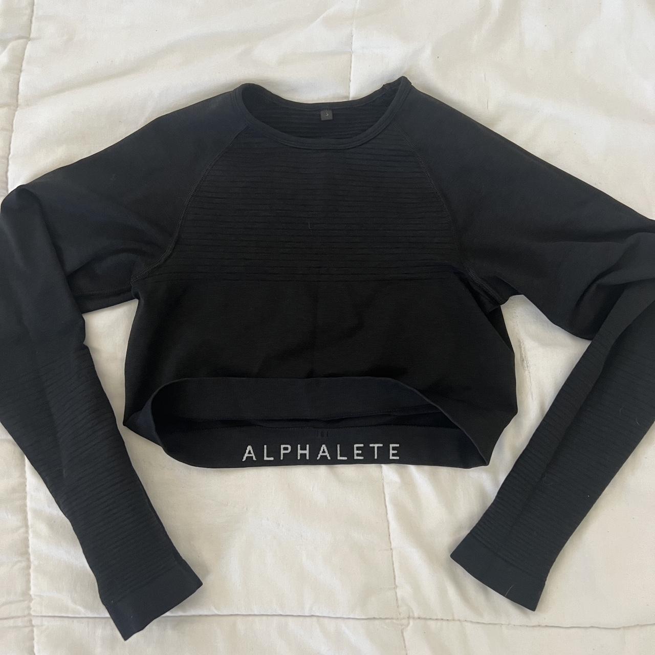 Alphalete Black Crop Top Long sleeve #alphalete... - Depop