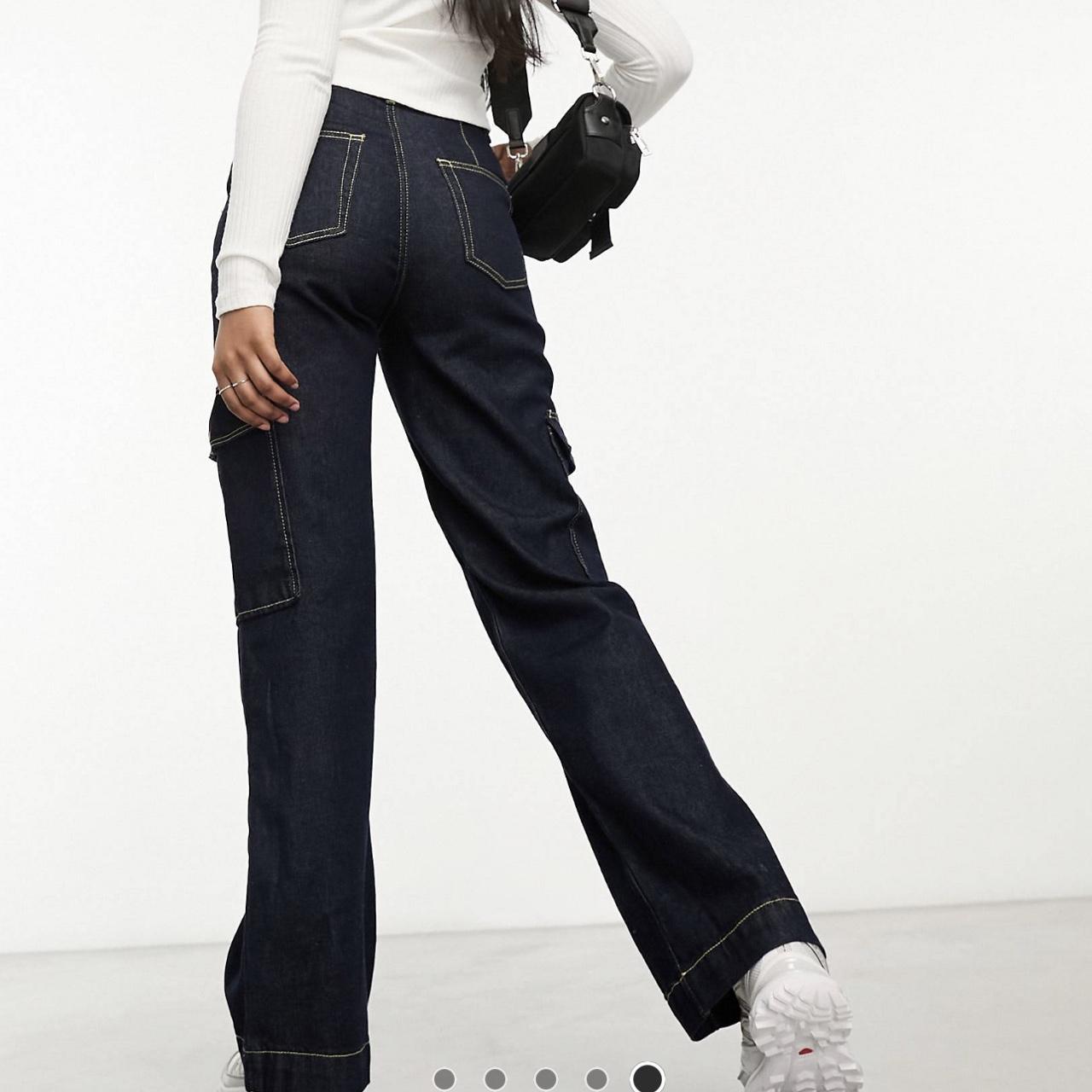 River island high rise flare jeans medium denim... | Depop