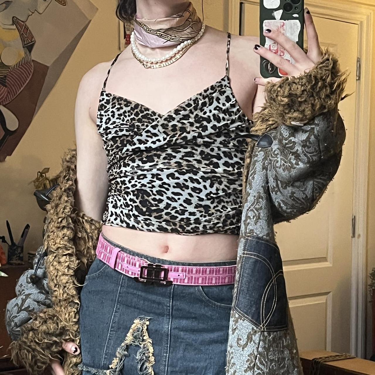 Cute leopard print cami top Size M Y2k bratz fairy - Depop