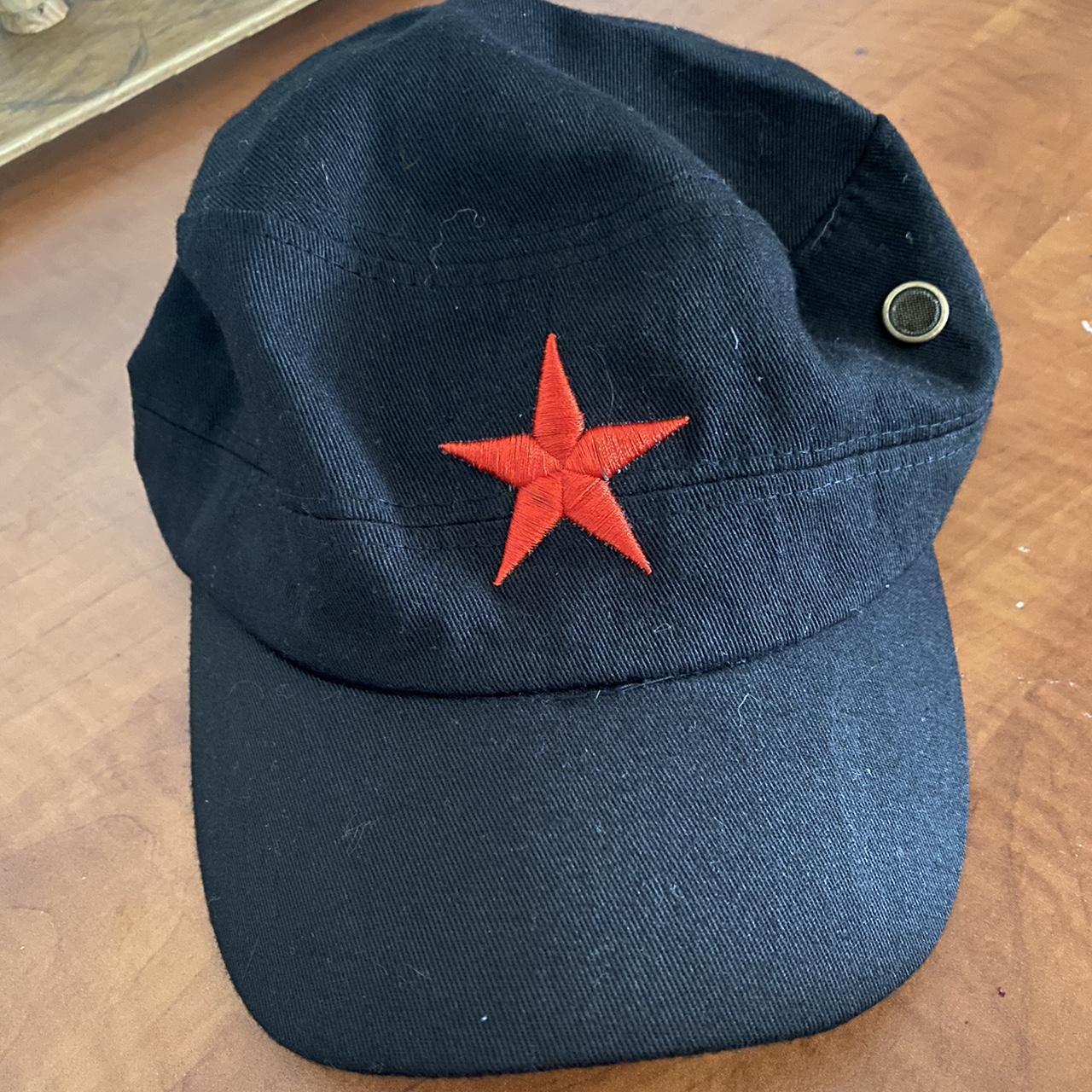 Red Star Communist Black Hat Adjustable strap and... - Depop