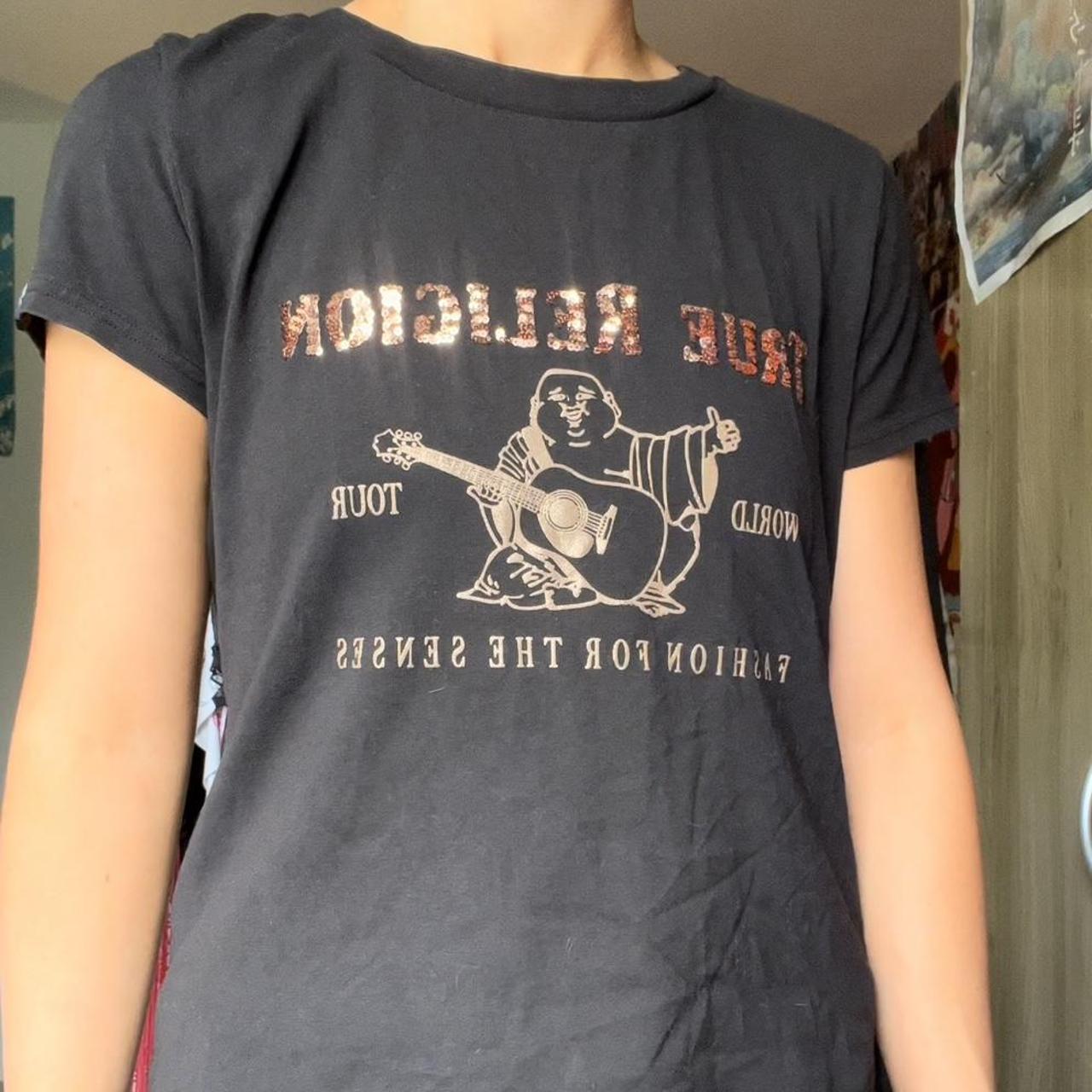 True Religion black tee - Depop