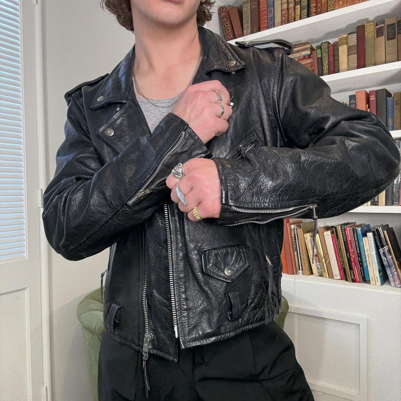 Vintage Wilsons Leather Motorcycle Jacket 🏍️ Brand... | Depop