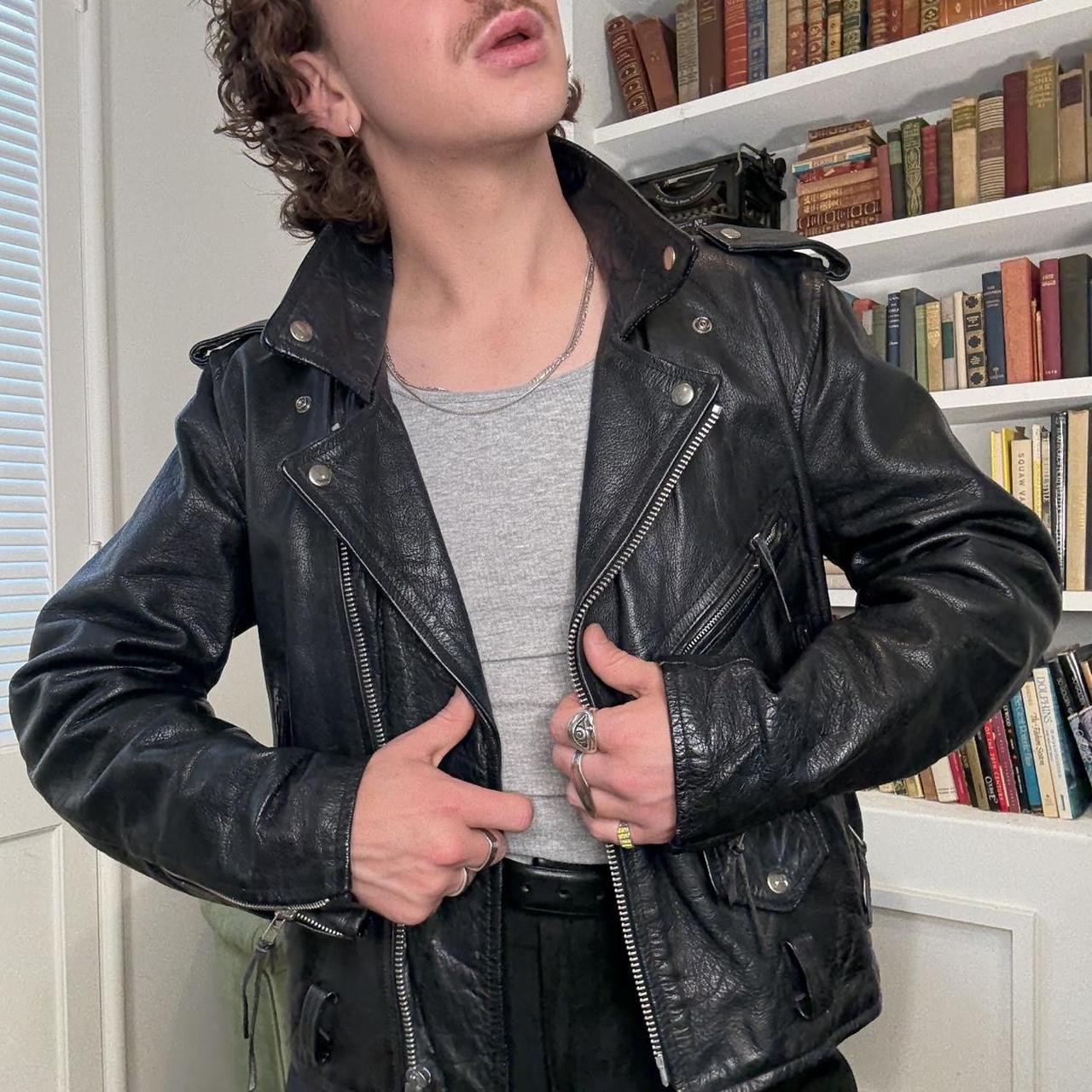 Vintage Wilsons Leather Motorcycle Jacket 🏍️ Brand... | Depop