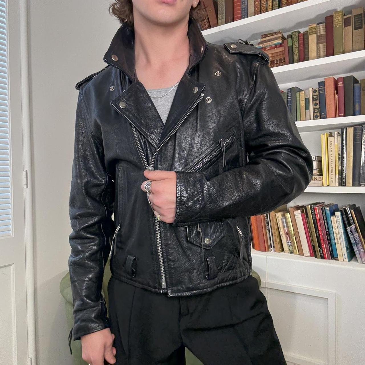 Vintage Wilsons Leather Motorcycle Jacket 🏍️ Brand... | Depop