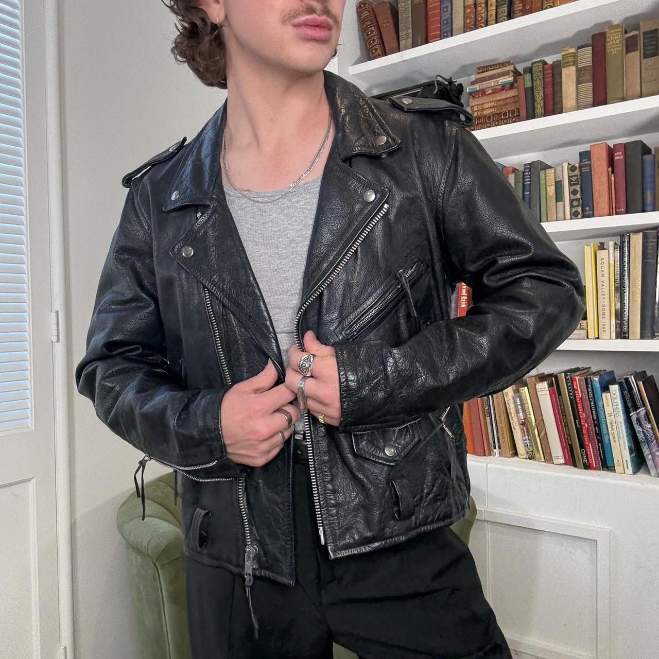 Vintage Wilsons Leather Motorcycle Jacket 🏍️ Brand... | Depop