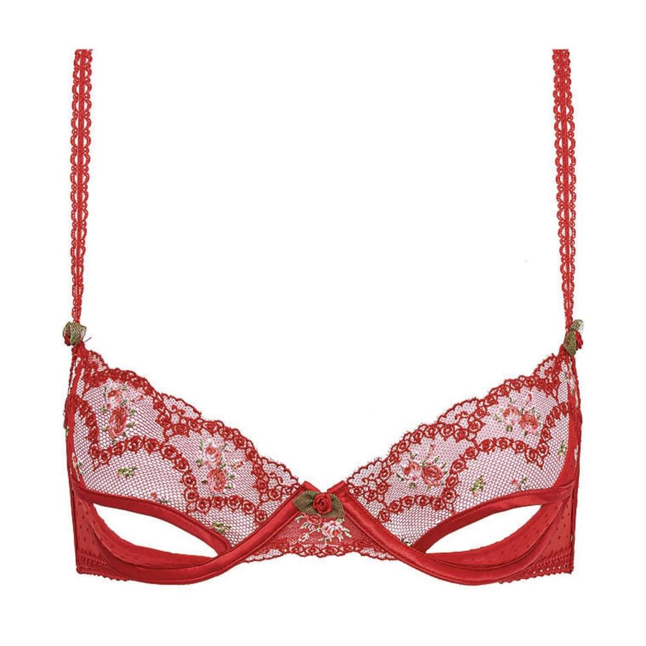 For Love & Lemons Women's Red Bra | Depop