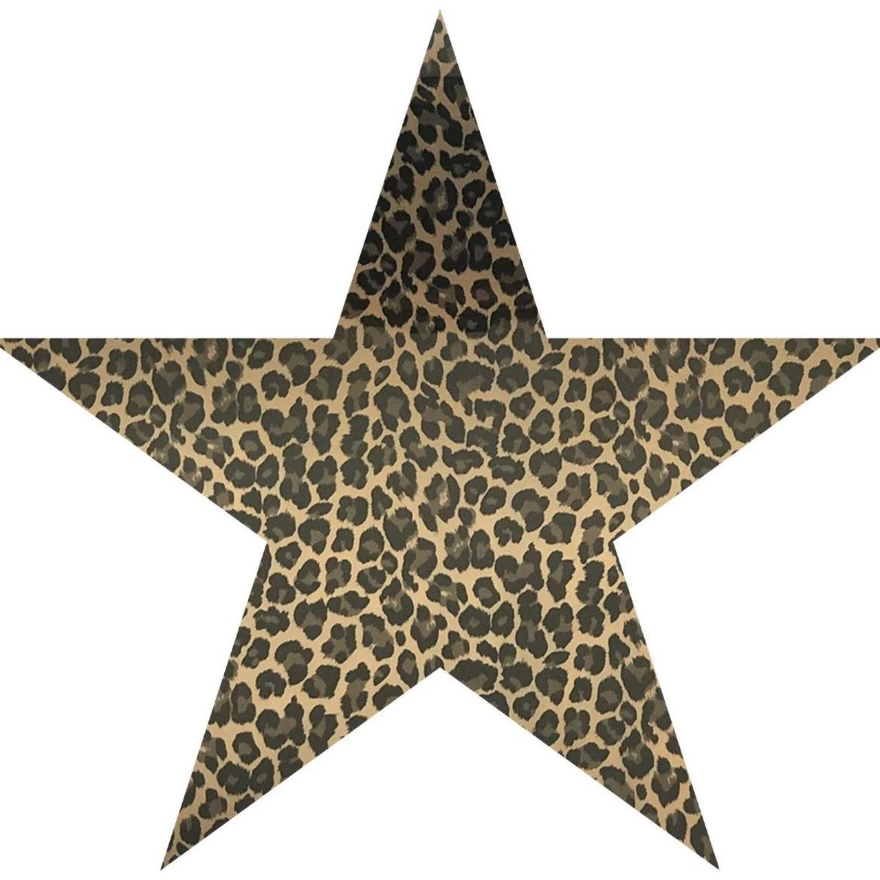 Grey joggers with leopard print stars in size medium... - Depop