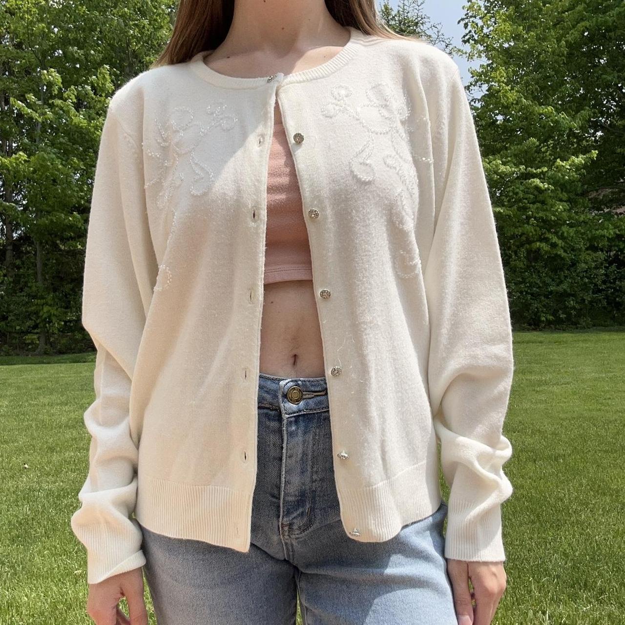 Women's Cream Cardigan | Depop