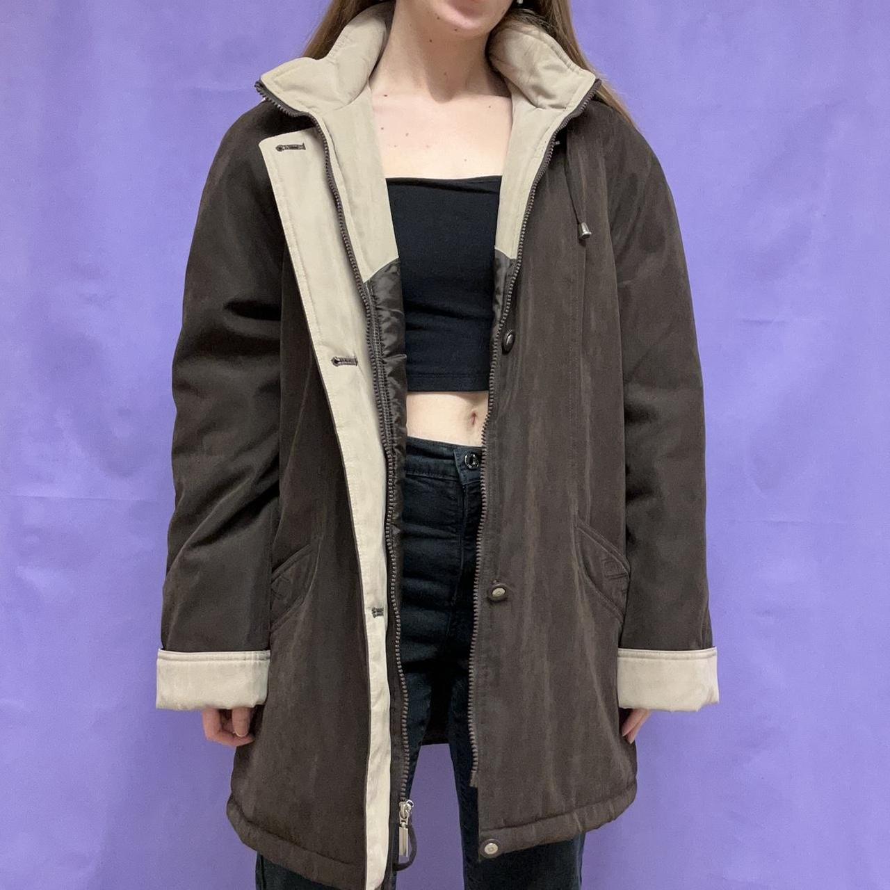 Super nice brown & tan winter coat! - size medium -... - Depop