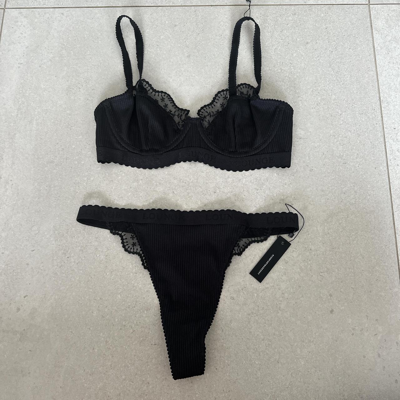 Black lounge underwear 10C bra and small... - Depop