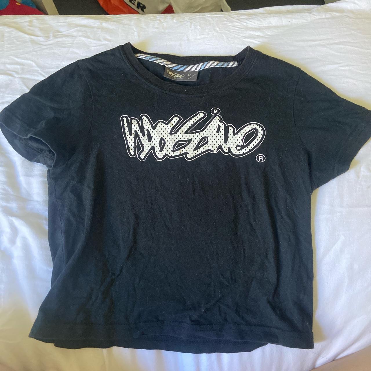 mossimo graffiti style baby tee says size 6 on the... - Depop