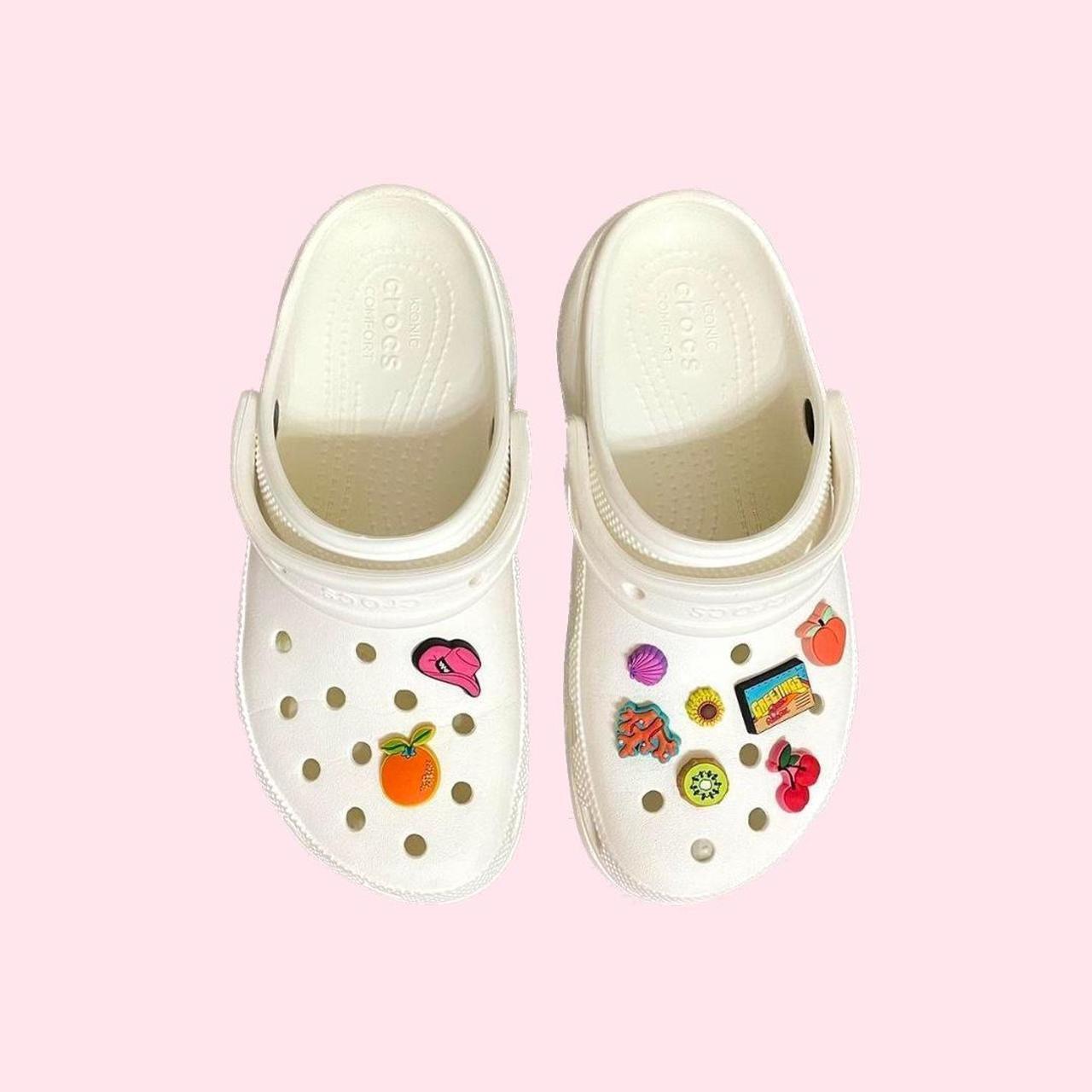 White Iconic Crocs Comfort Platform Shoes With Croc Depop