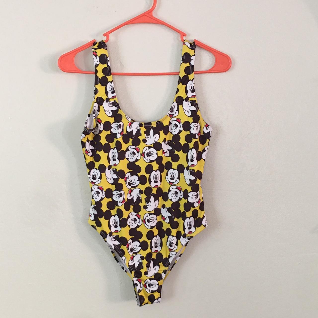 Disney Mickey Mouse Bathing Suit Yellow Unitard Depop