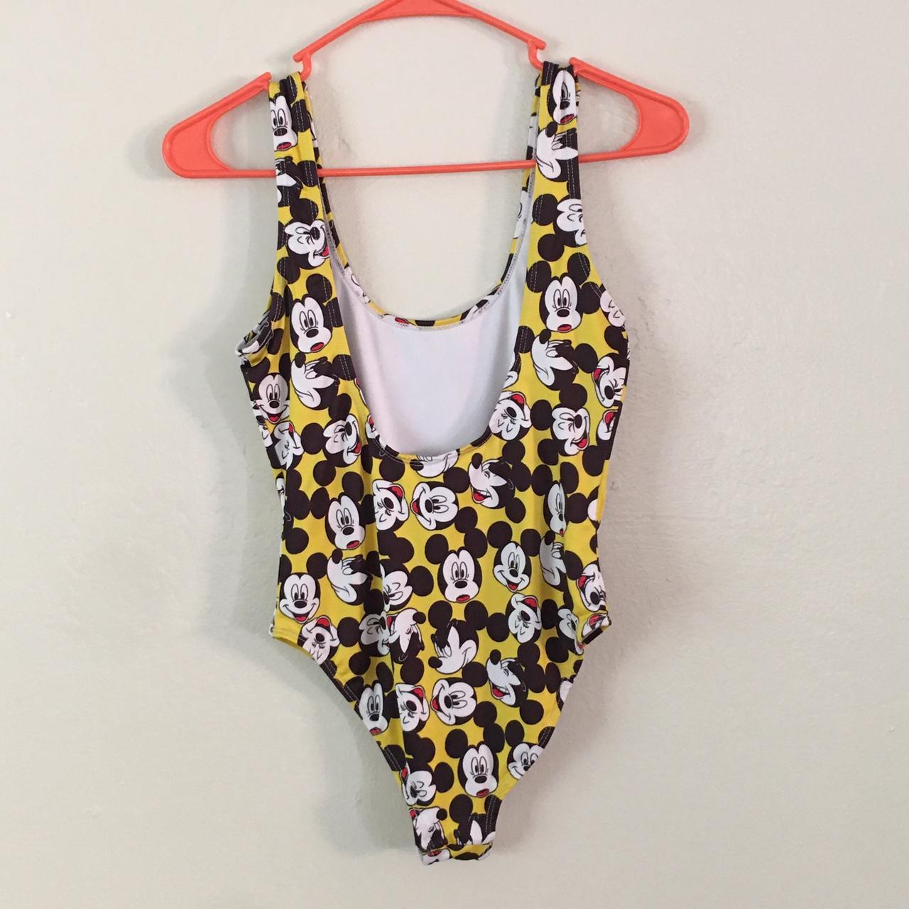Disney Mickey Mouse Bathing Suit Yellow Unitard Depop