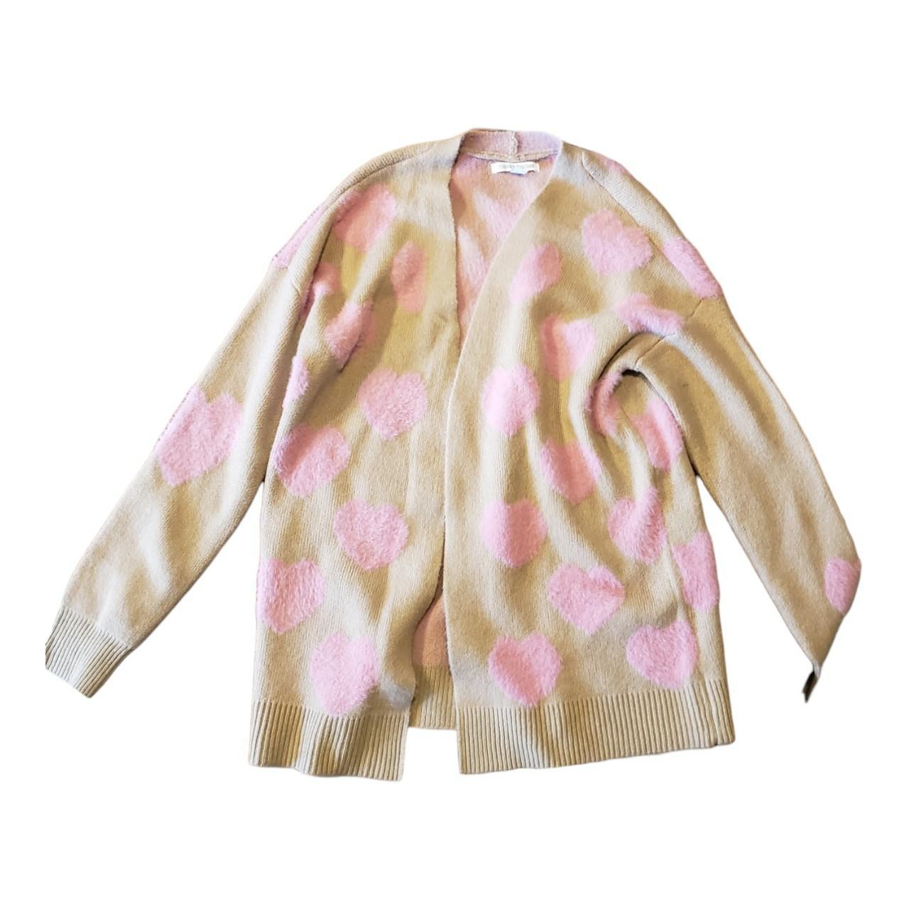 Pink heart cardigan In size small Brand is... - Depop