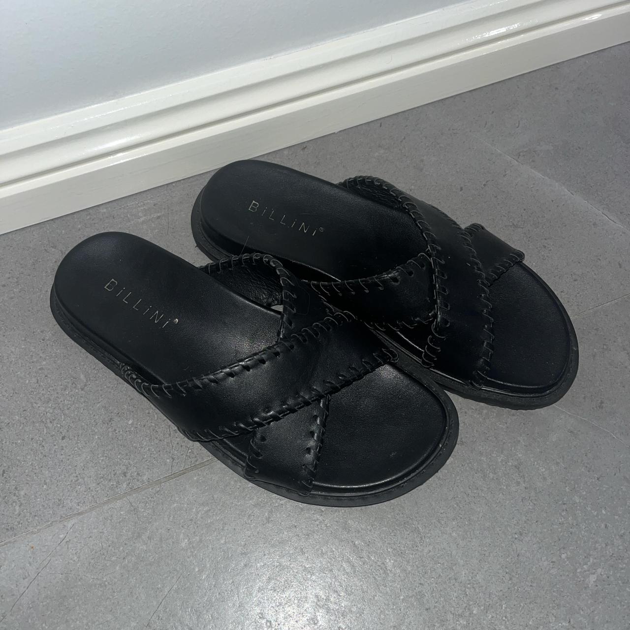 Billini Black Slides - Size 6 - worn a few times but... - Depop