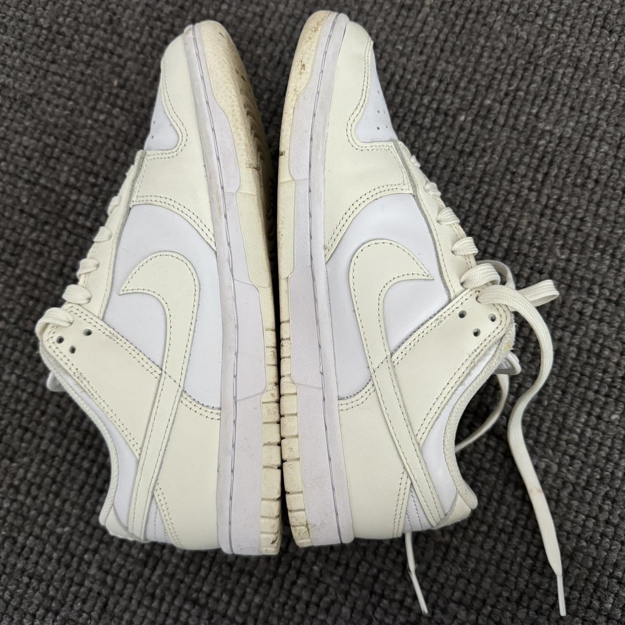 Super cute white and cream Nike dunks. Love the... - Depop