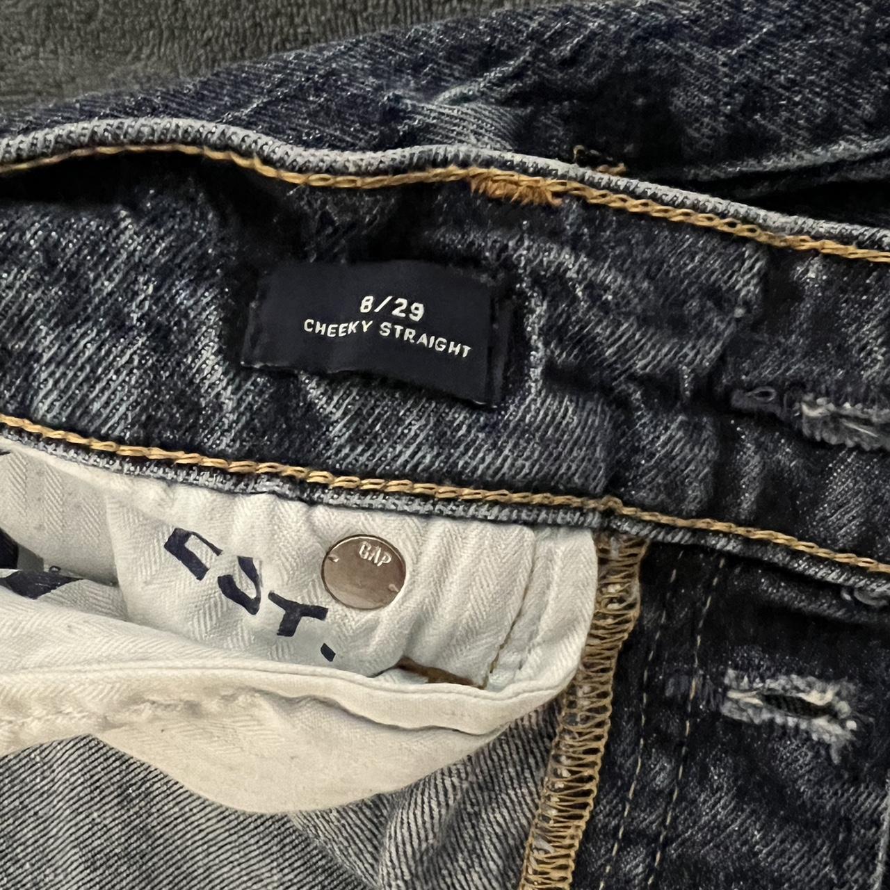 gap cheeky straight distressed denim jeans > size... - Depop